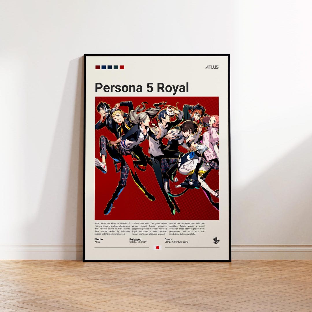 Persona 5 Royal Poster, Video Game Poster, Minimalist Game Print ...