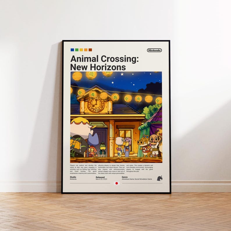 Animal Crossing New Horizons Poster, Video Game Poster, Minimalist Game ...