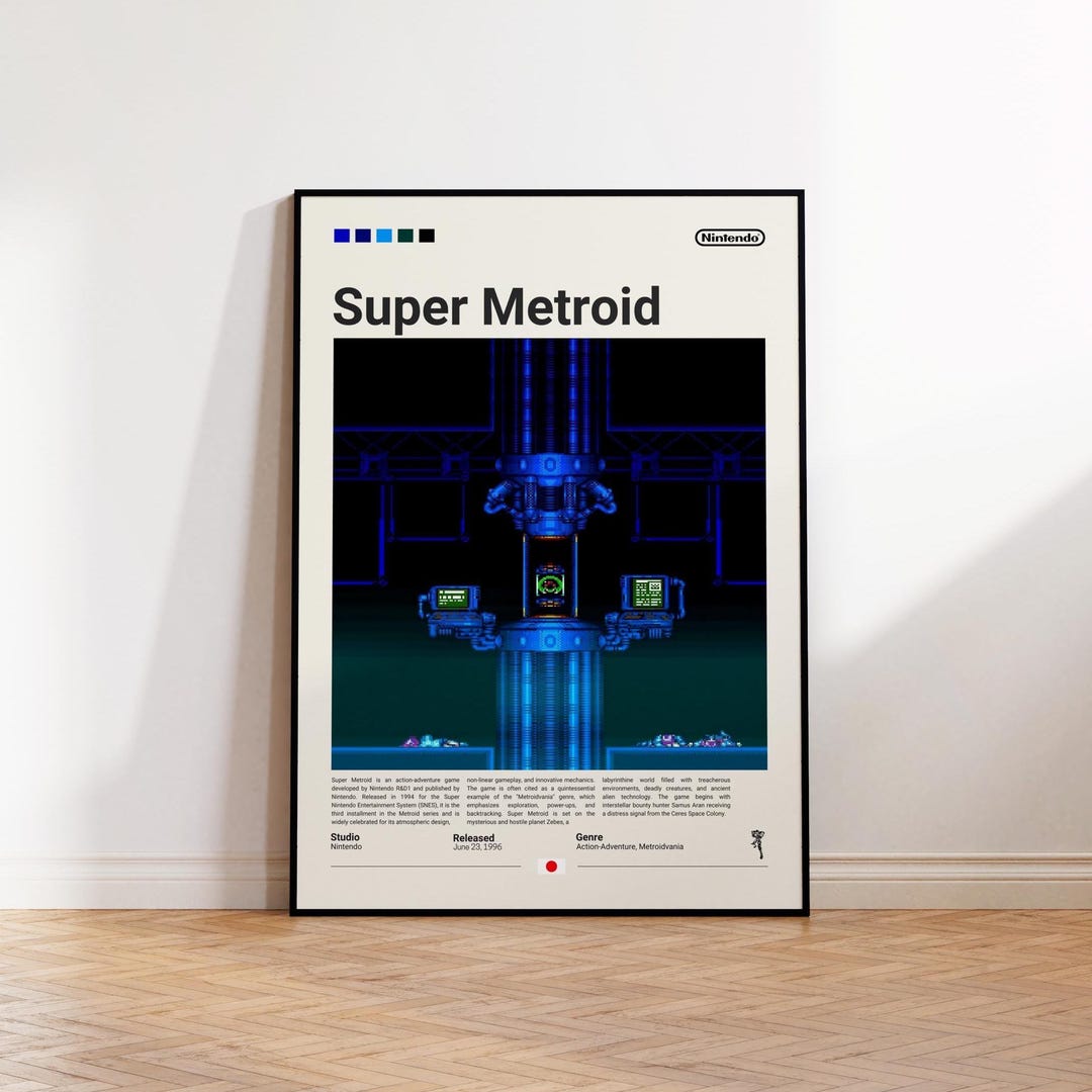 Super Metroid Poster, Video Game Poster, Minimalist Game Print, Gaming ...
