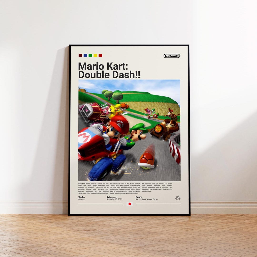 Mario Kart Double Dash Poster, Video Game Poster, Minimalist Game Print ...