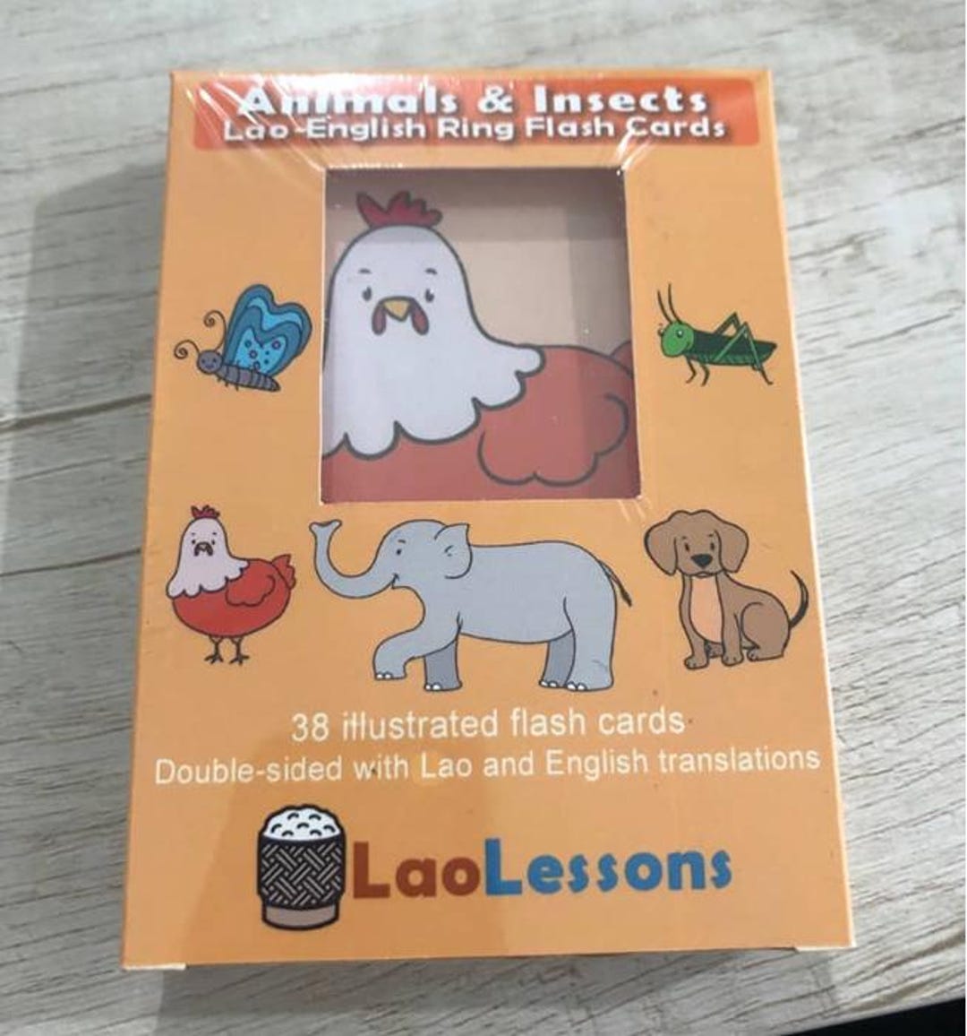 Lao Flashcards Animal, Insects Ring Flash Cards, Learn Lao Language ...