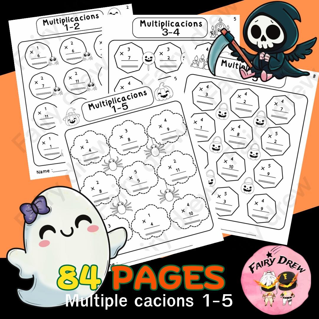 Spooky Halloween Multiplication Practice 1–5 | 84 Pages | Math ...