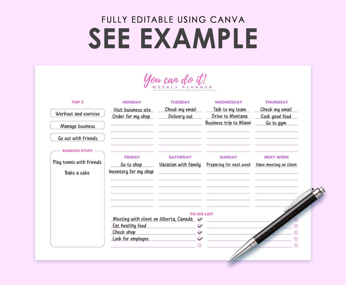 All-in-one Weekly Planner: Tasks, Priorities & Notes Weekly Schedule ...