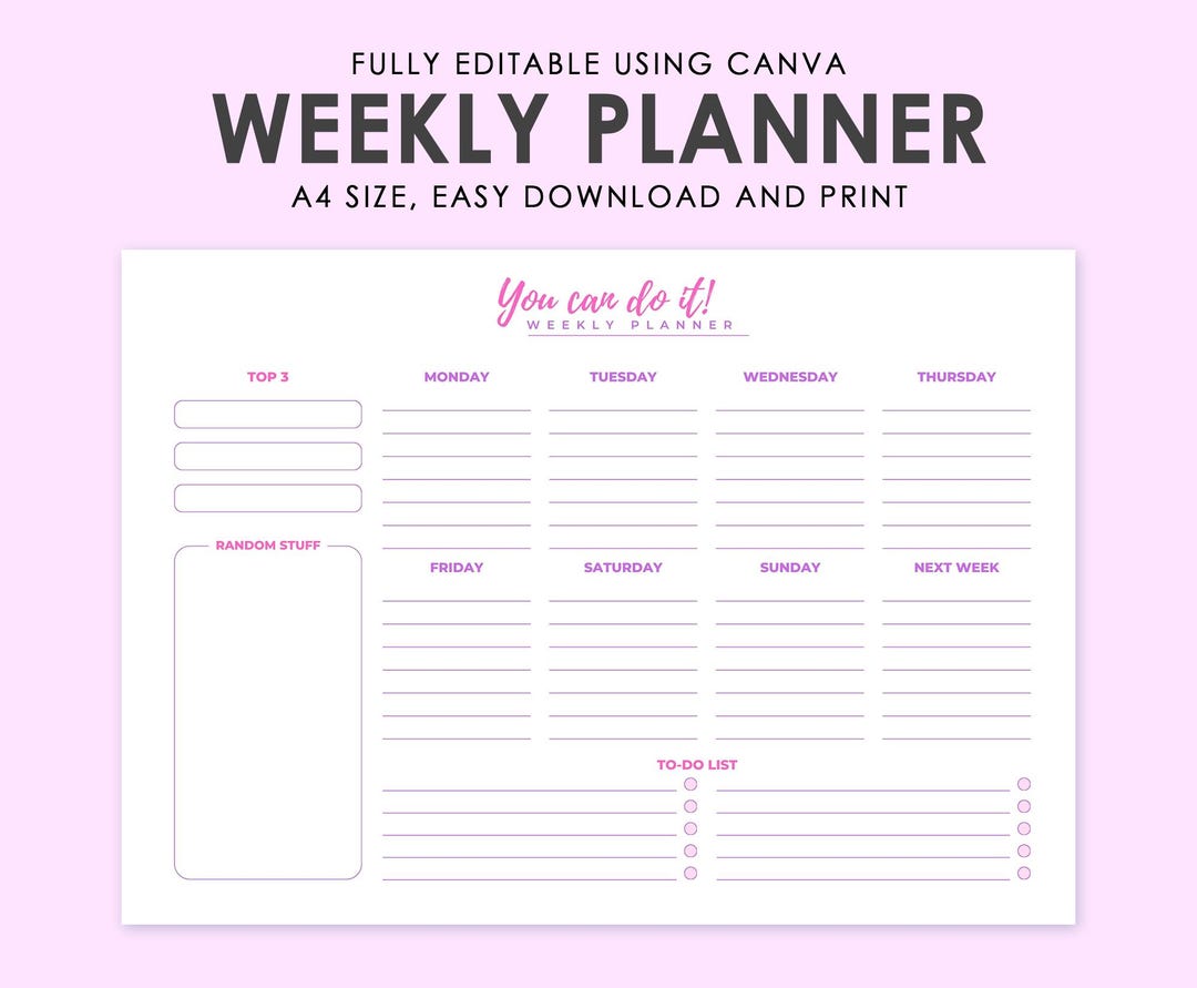 All-in-one Weekly Planner: Tasks, Priorities & Notes Weekly Schedule ...