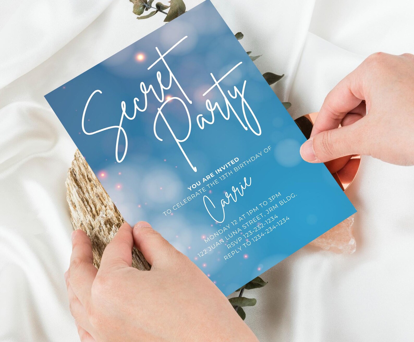 Sparkle & Secrets: Glam Party Invitation - Fully Editable in Canva ...