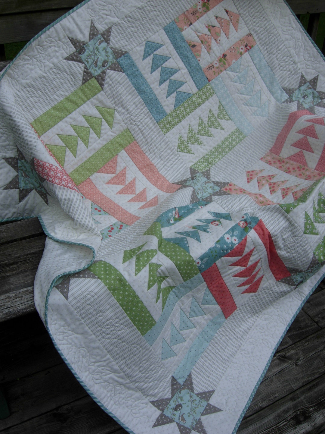 Super Star Flying Geese Lap Quilt, Throw Quilt - Etsy