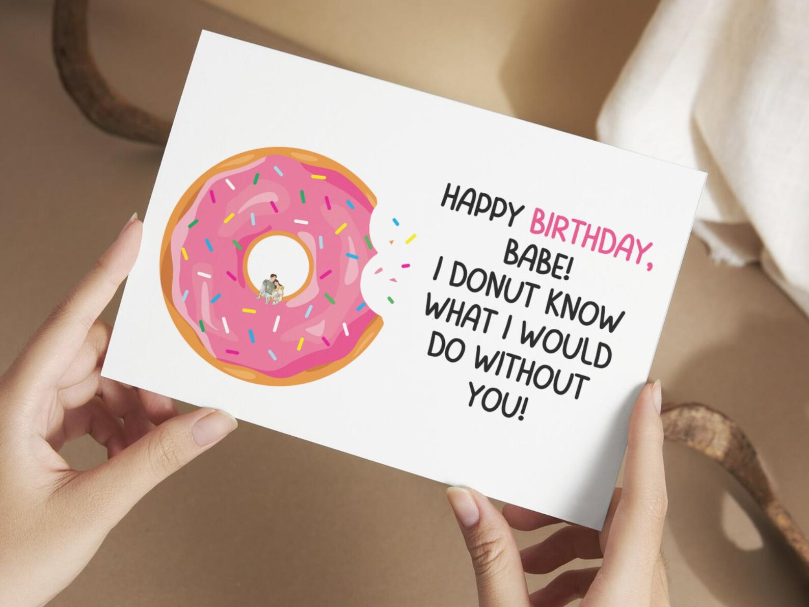 Funny Birthday Card, I Donut Know What Id Do Without You, Cute Pun With ...