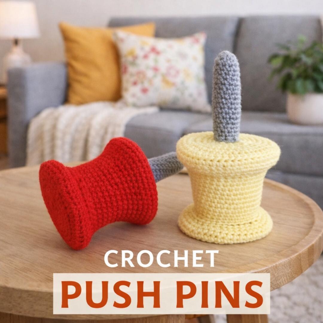 Gigantic Crochet Push Pin Pattern – Fun Oversized Office Decor | Easy ...