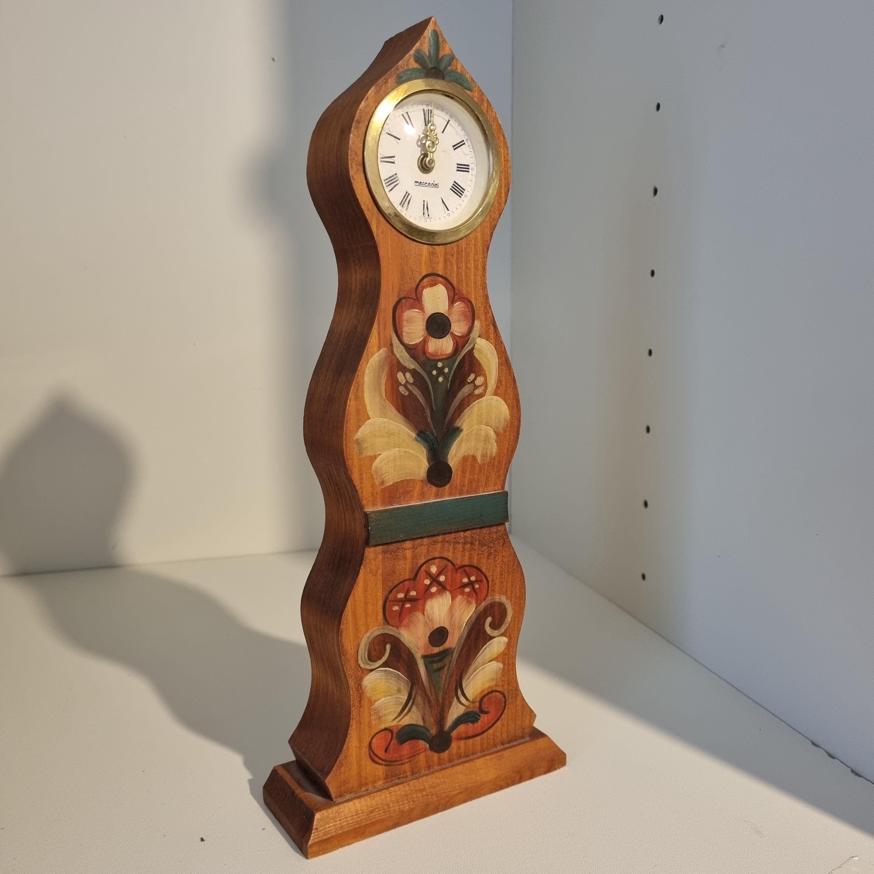 Mora Table Clock, Hand Painted Swedish Vintage Wooden Table Clock ...