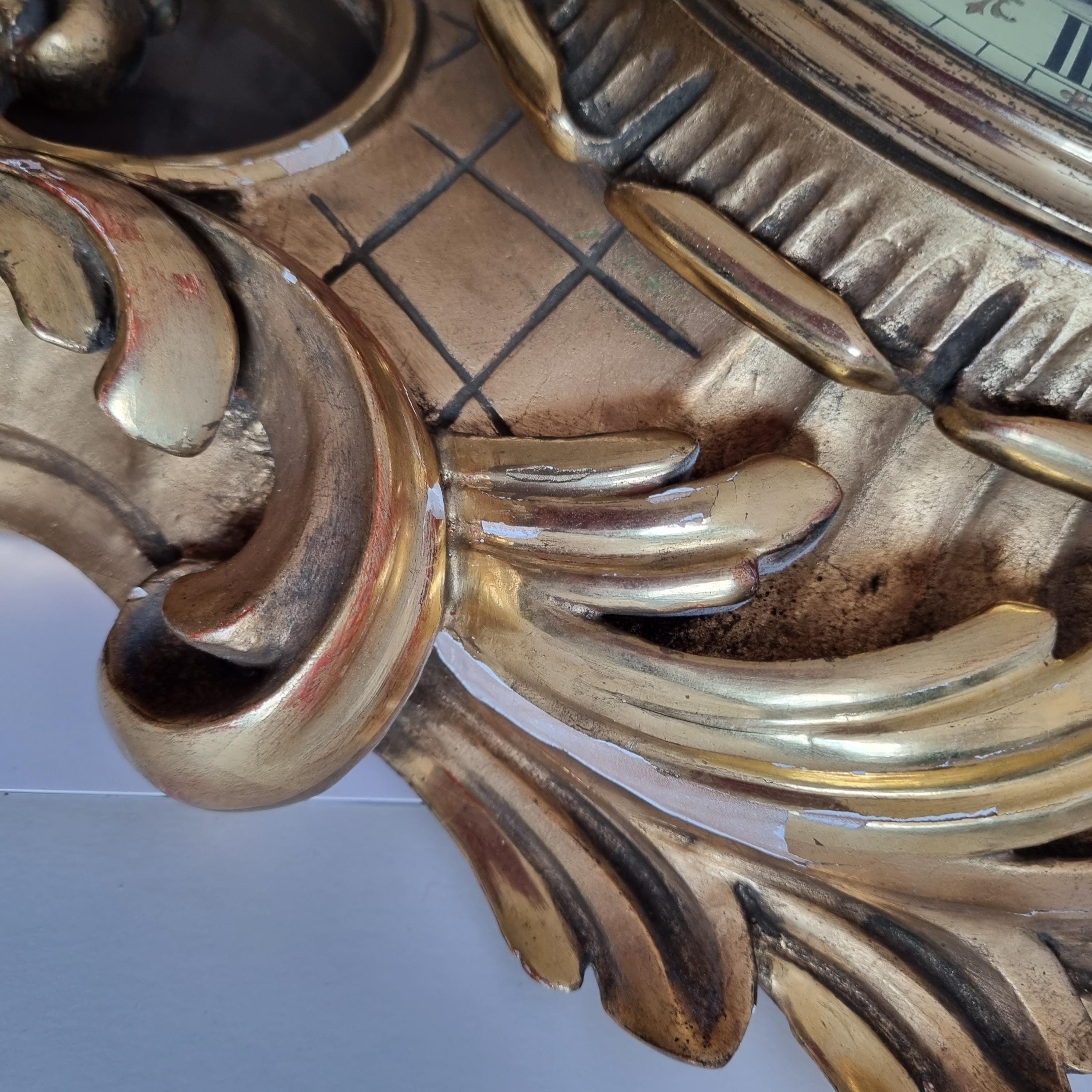 Antique Swedish Westerstrand Gold Rococo Carved Cartouche Wall Clock - Etsy