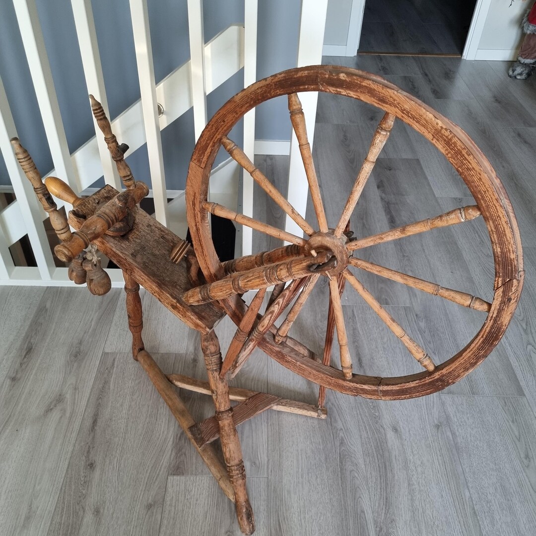 Antique 18th Century Spinning Wheel | Handcrafted Wooden and Metal ...