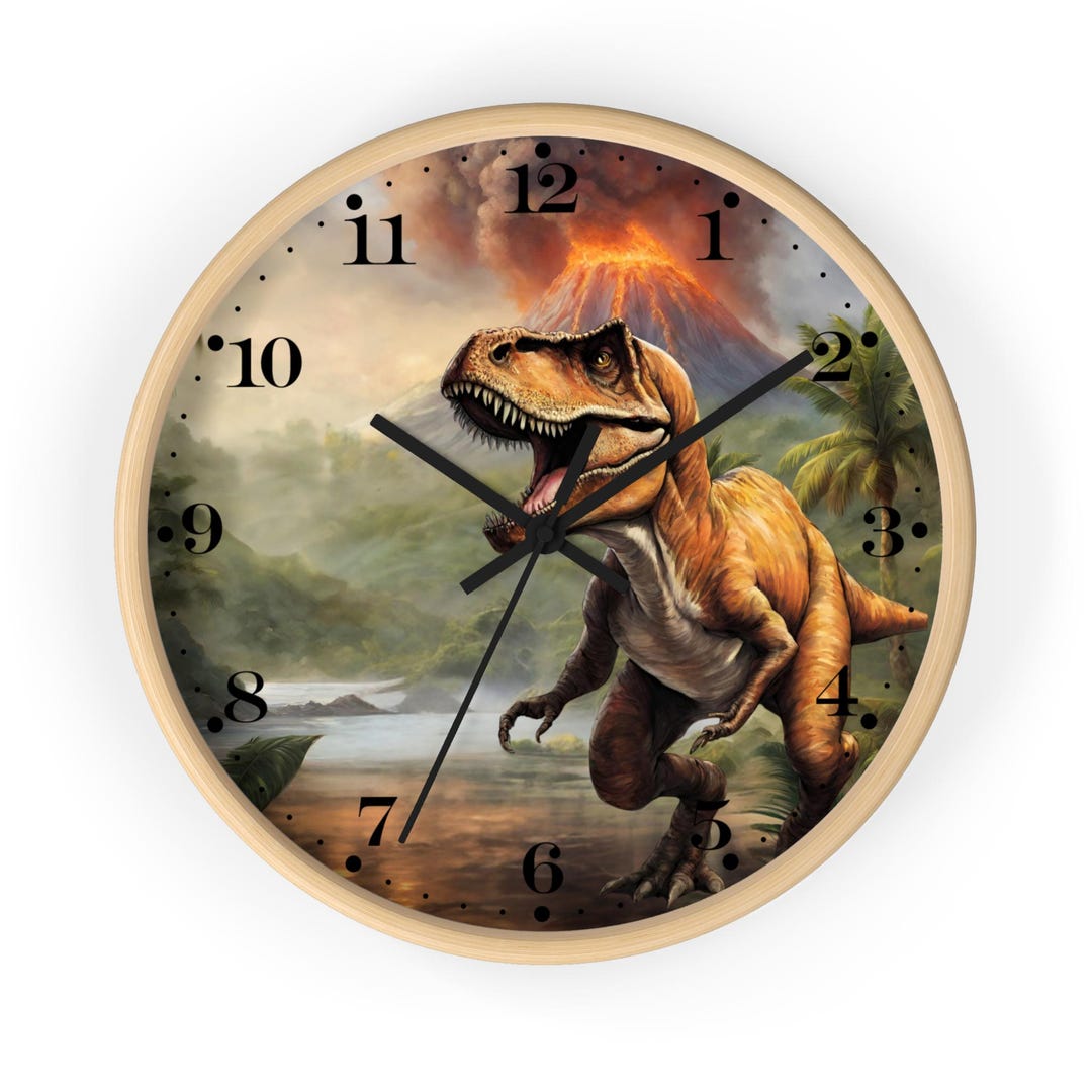 T-rex Dinosaur Wall Clock for Kids' Room - Etsy