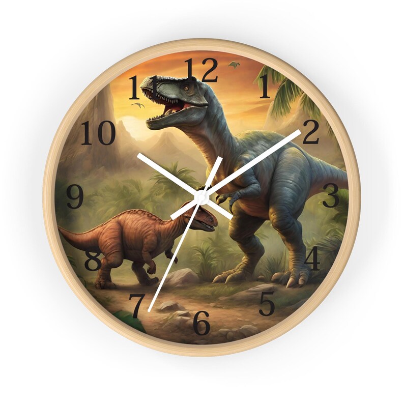 T-rex Dinosaur Wall Clock for Kids' Room - Etsy