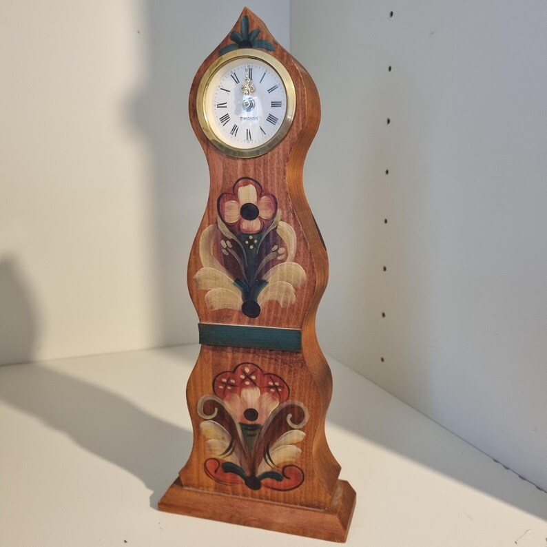 Mora Table Clock, Hand Painted Swedish Vintage Wooden Table Clock ...