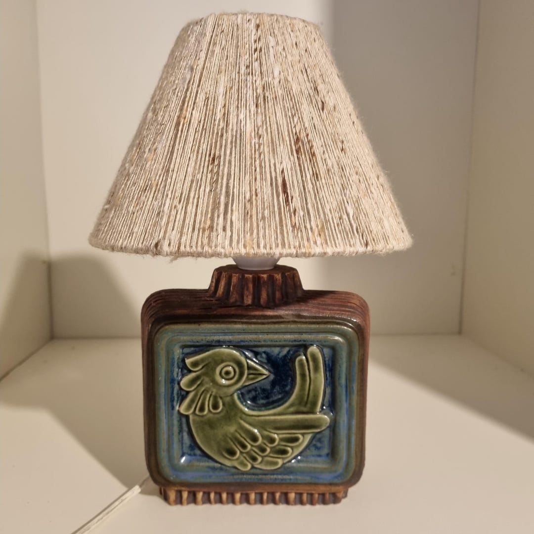 Mid Century Table Lamp, Willi Fischer for EGO Fischer Stengods, Sweden ...