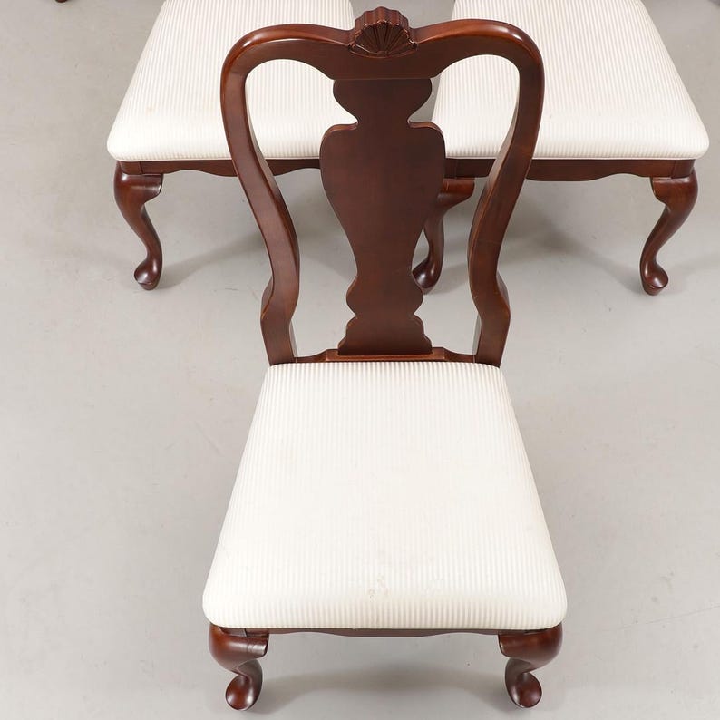 Queen Anne Mahogany Dining Set – Extendable Table With 6 Chairs ...