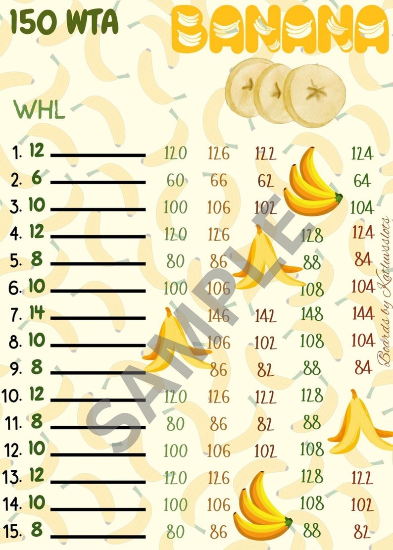 150 WTA Cute Banana Themed Bingo/bno Board - Etsy