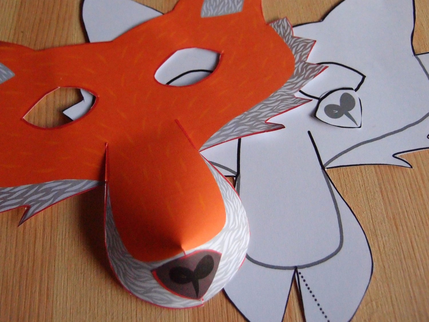 Fox Mask - Printable Craft Kit - Kid's Party Activity - DIY Costume - Etsy