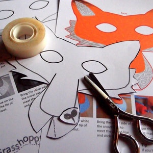 Fox Mask - Printable Craft Kit - Kid's Party Activity - DIY Costume - Etsy
