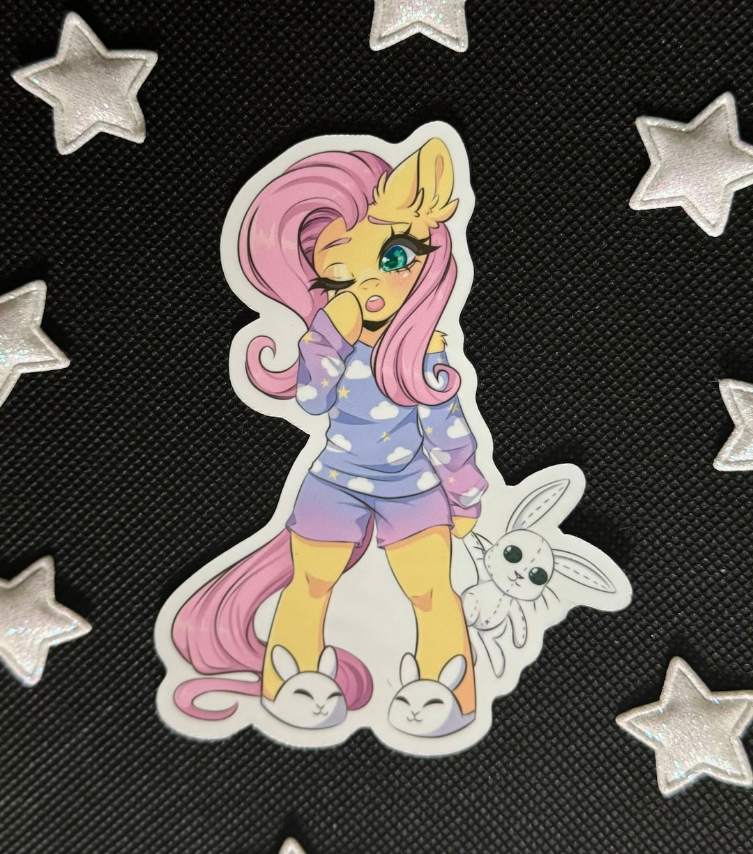 Eepy Sleepy Fluttershy Sticker L MLP Sticker - Etsy