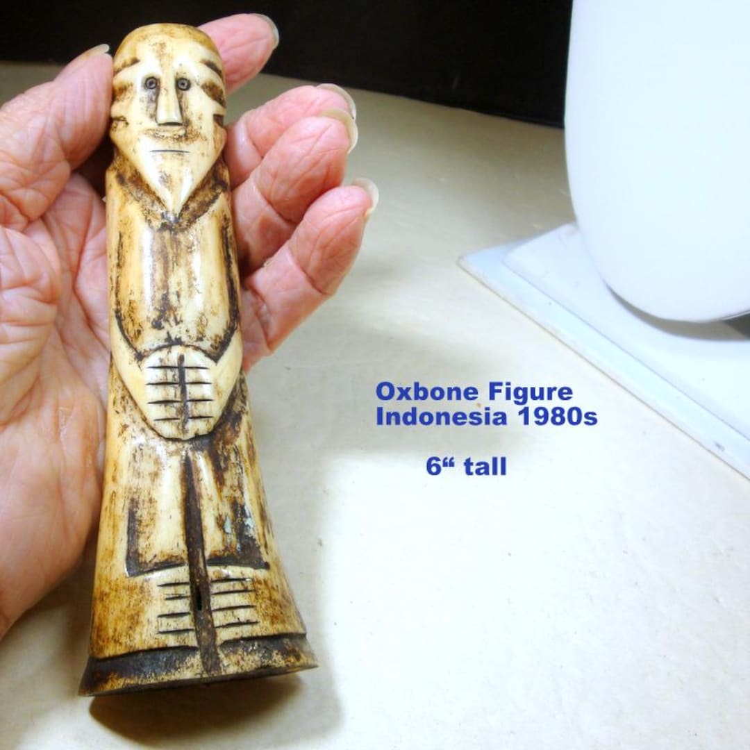 Oxbone Carved Man Sculpture: Indonesian Folk Art, 1980s, 6" Tall - Etsy