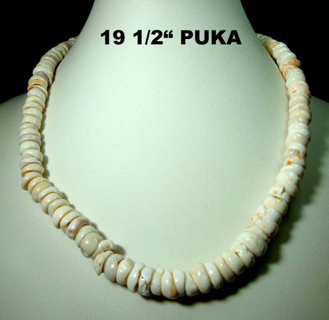 MANS Hawaiian Chunky Puka Shell Longer Necklace, 19 1/2" X 3/8", a ...