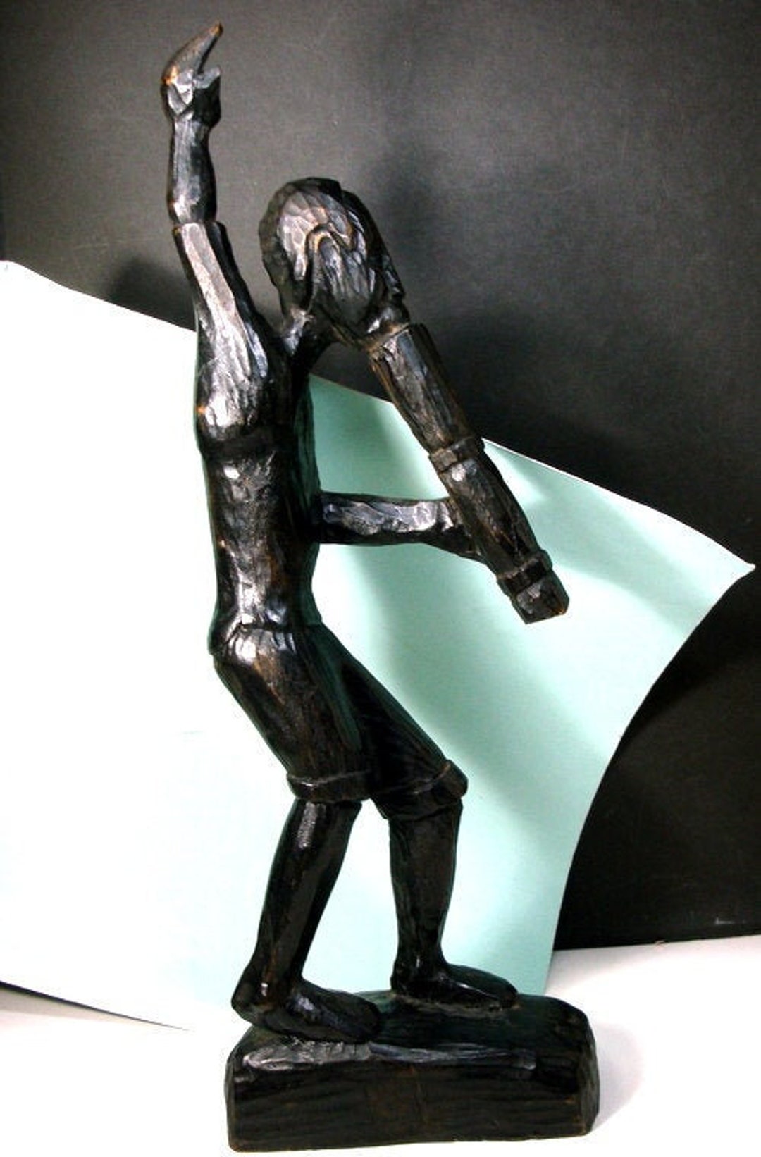 Kenya Africa FLUTE Player, Hand Carved Wood Musician Sculpture, Flutist ...