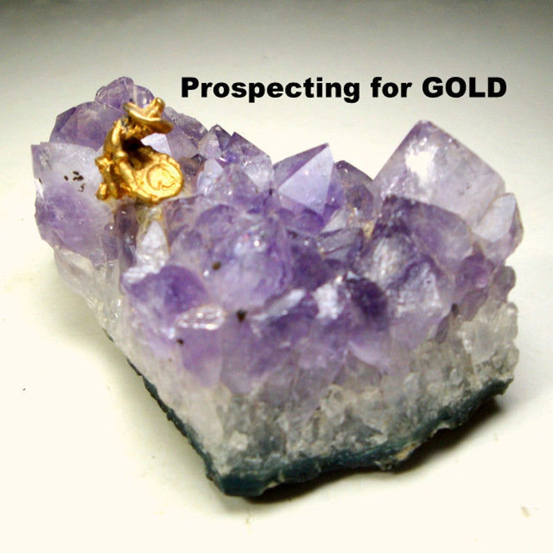 Tiny PROSPECTOR Man on Amethyst Crystal Sculpture Natural - Etsy