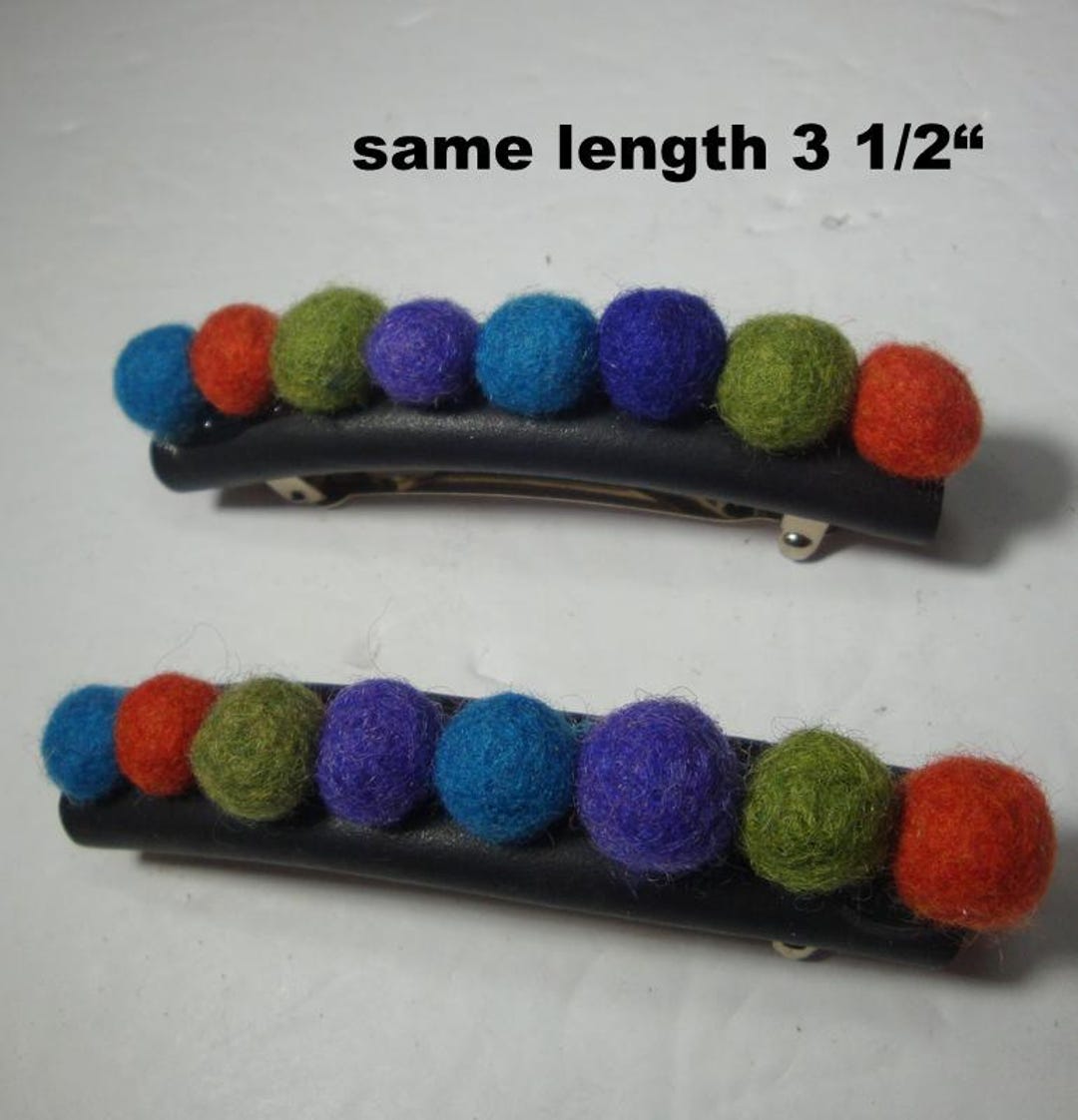Recycled Wool Dot Barrette Clips: Fun, Unusual Hair Accessories - Etsy