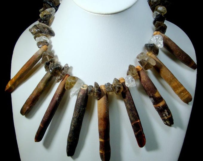 Mermaid Choker Necklace: Sea Urchin Spikes, Quartz Crystal, OOAK - Etsy