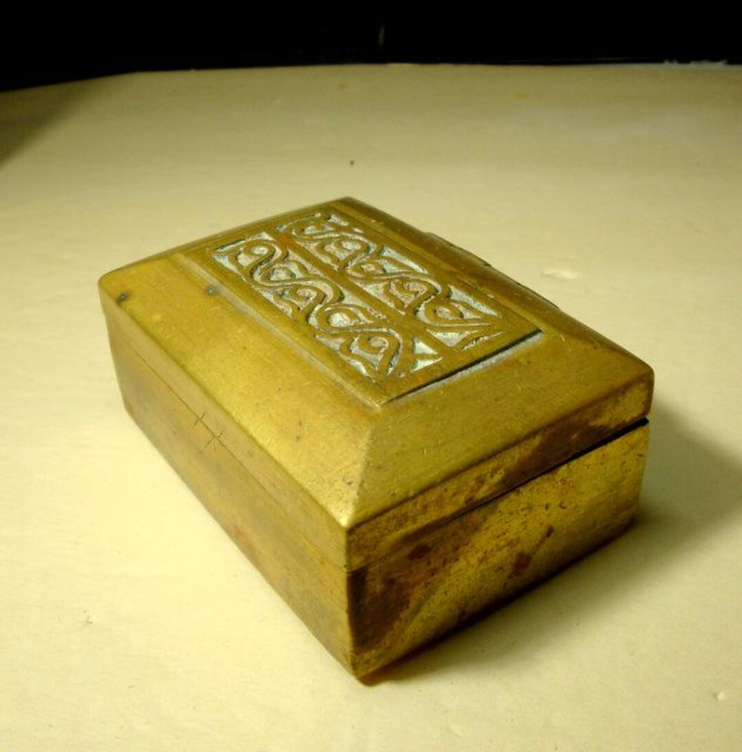 HEAVY Brass Opium or Calligraphy Box, the Inside of This Stash is a ...