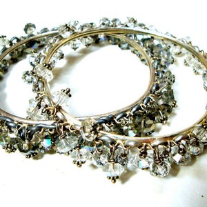 2 Tones of Jingle Jangle Bangles, Frilly Bracelets, Elegant, Beaded ...