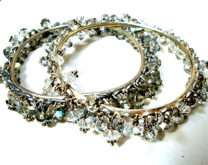 2 Tones of Jingle Jangle Bangles, Frilly Bracelets, Elegant, Beaded ...