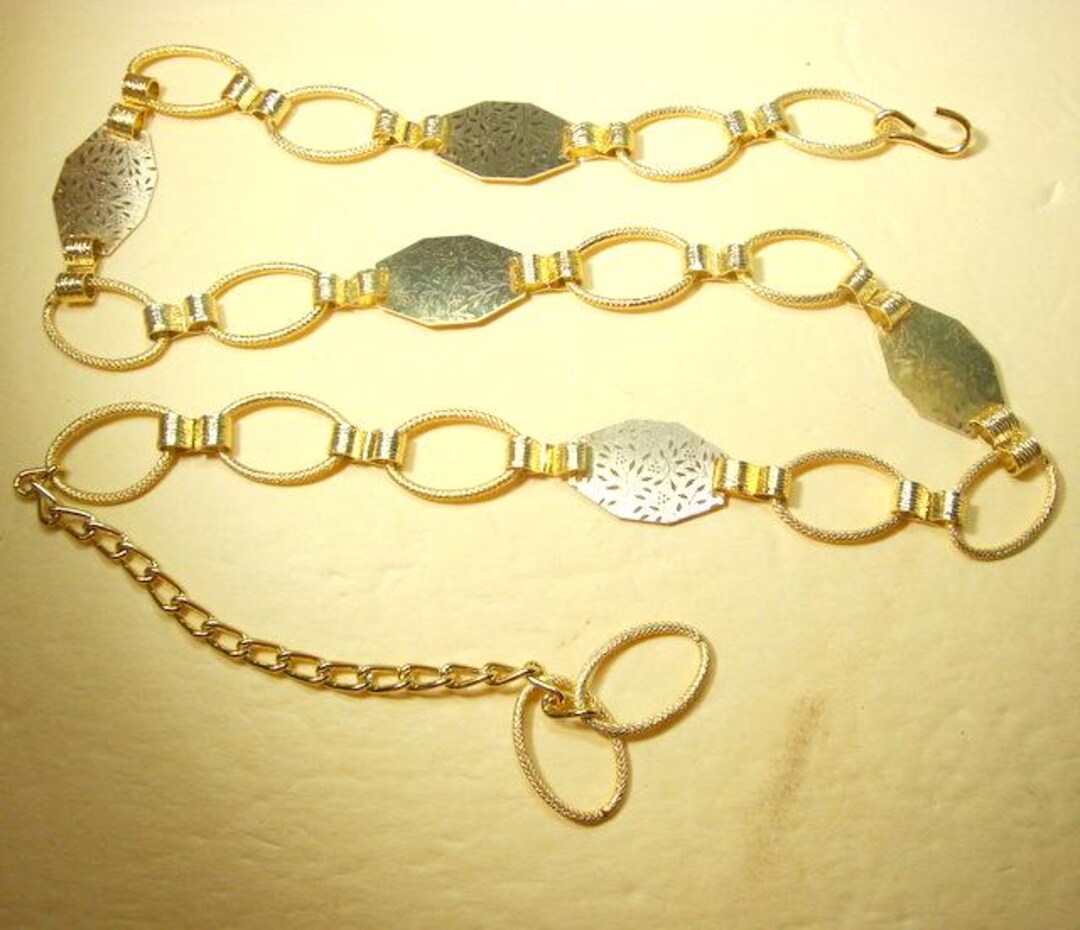Vintage 1970s Gold Chain Belt or Necklace, Unused, Clean as a Whistle ...