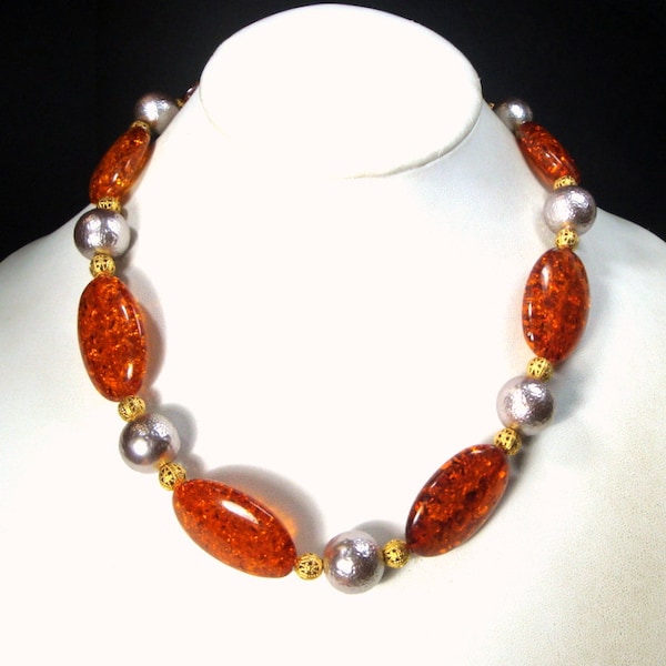 Rust Color Necklace - Etsy