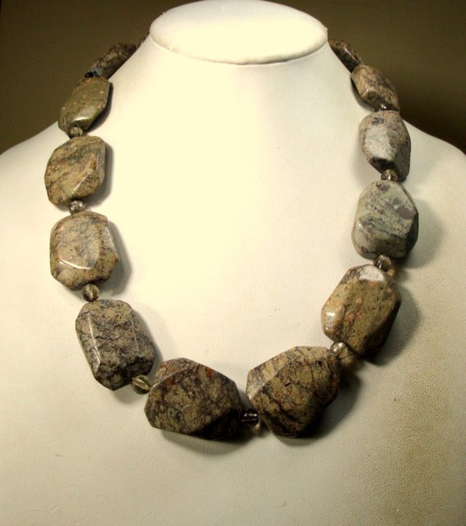 Genuine Natural Brown Jasper Stone & Faceted Smokey Topaz - Etsy