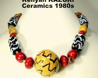 Kazuri Bead Necklace - Etsy