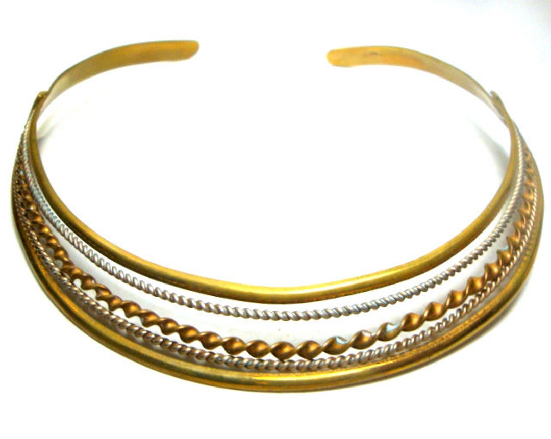 Vintage Tribal Choker, Warrior Neckring, Metal Torque Necklace, Brass ...