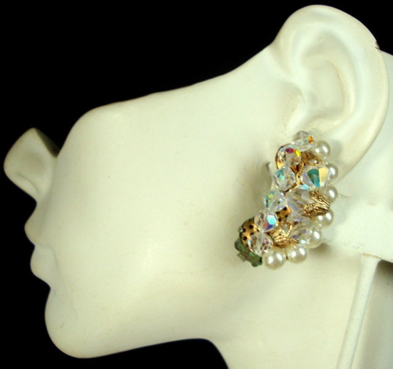 Pearls Gold & AB 3 Pc. SET Rainbow Aurora Borealis Crystal - Etsy