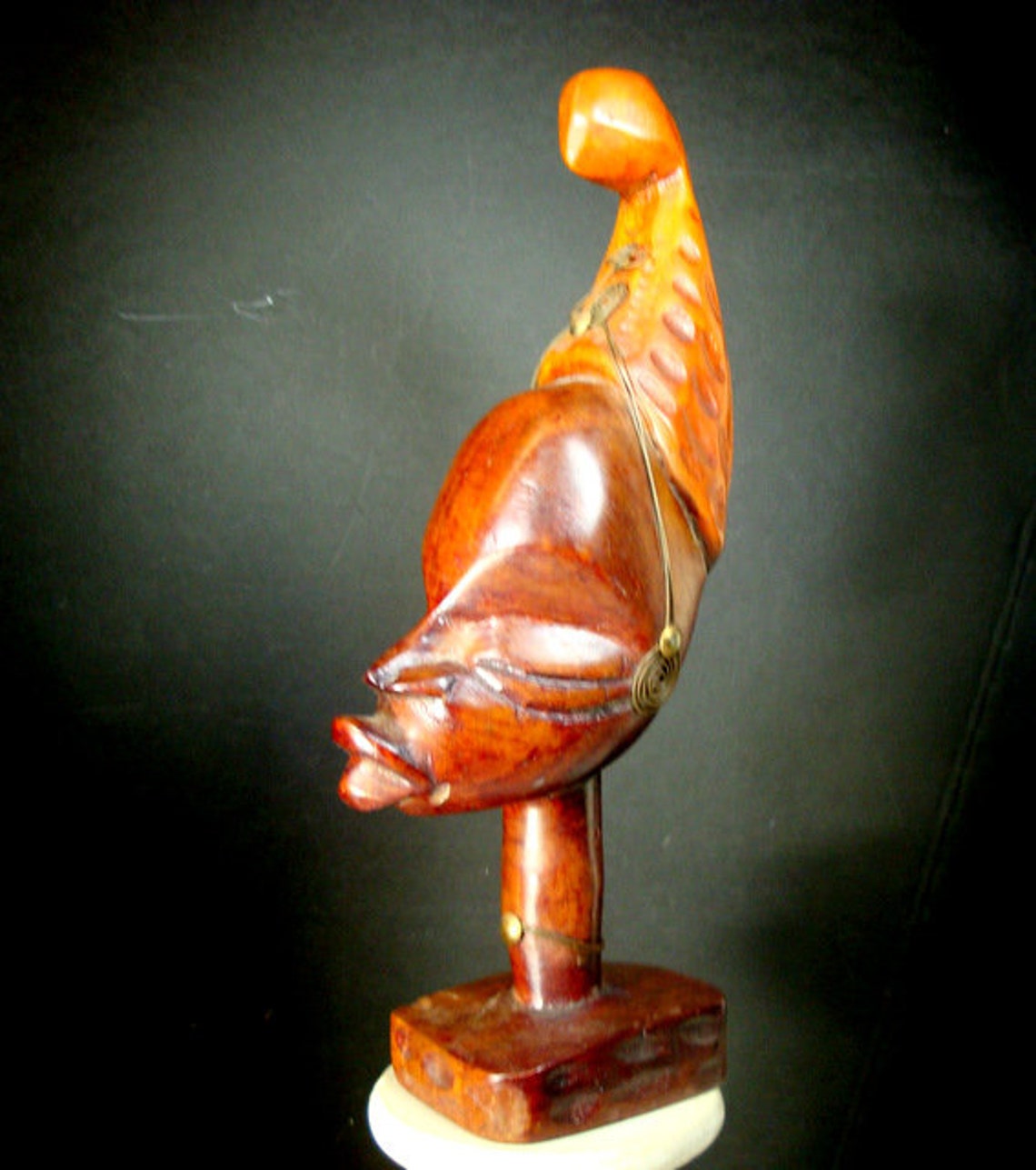 African Carved Wood Nigerian Woman Head Sculpture Strange Hat - Etsy