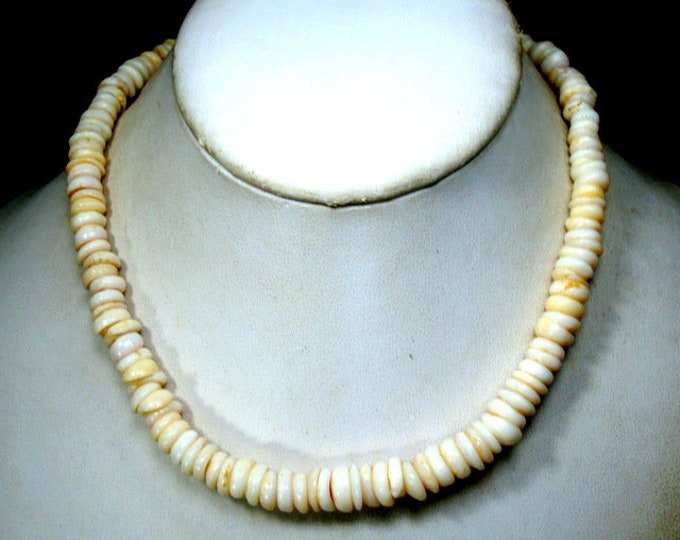 REAL Puka Shell Necklace, 18.5" or 46.99cm, Natural Vintage Authentic ...