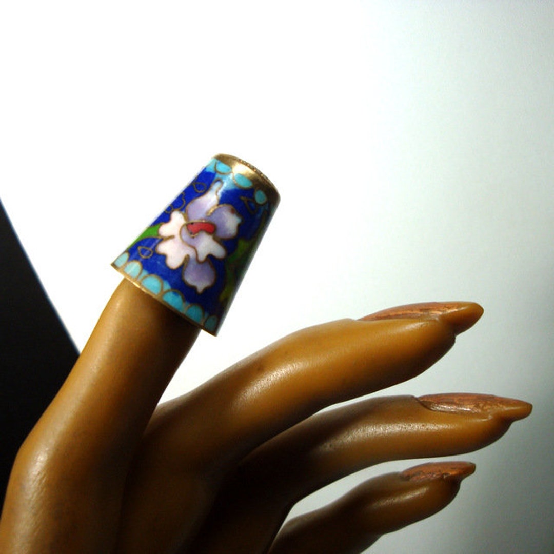 Cloisonne Vintage Thimble, 1990s, Hand Sewing Notion, Accessory for ...