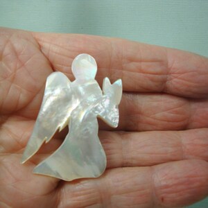 Kneeling Angel Pin Handmade Mother of Pearl Brooch Carved - Etsy