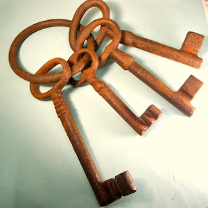 Giant HEAVY CASTLE Keys, Jailor Keys, Funky Unique Paperweight, 1900s ...