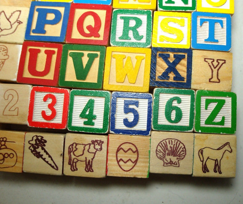 58 WOOD Alphabet Blocks YES Steal the LOT Toy Letters - Etsy