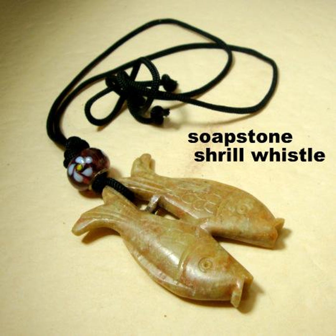 Carved Soapstone Fish Whistle Pendant: Chinese Koi Necklace - Etsy