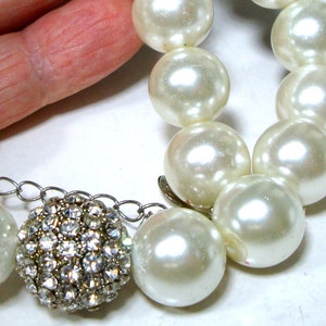 Large Bridal White Pearl & Rhinestone Bead Center Focal - Etsy