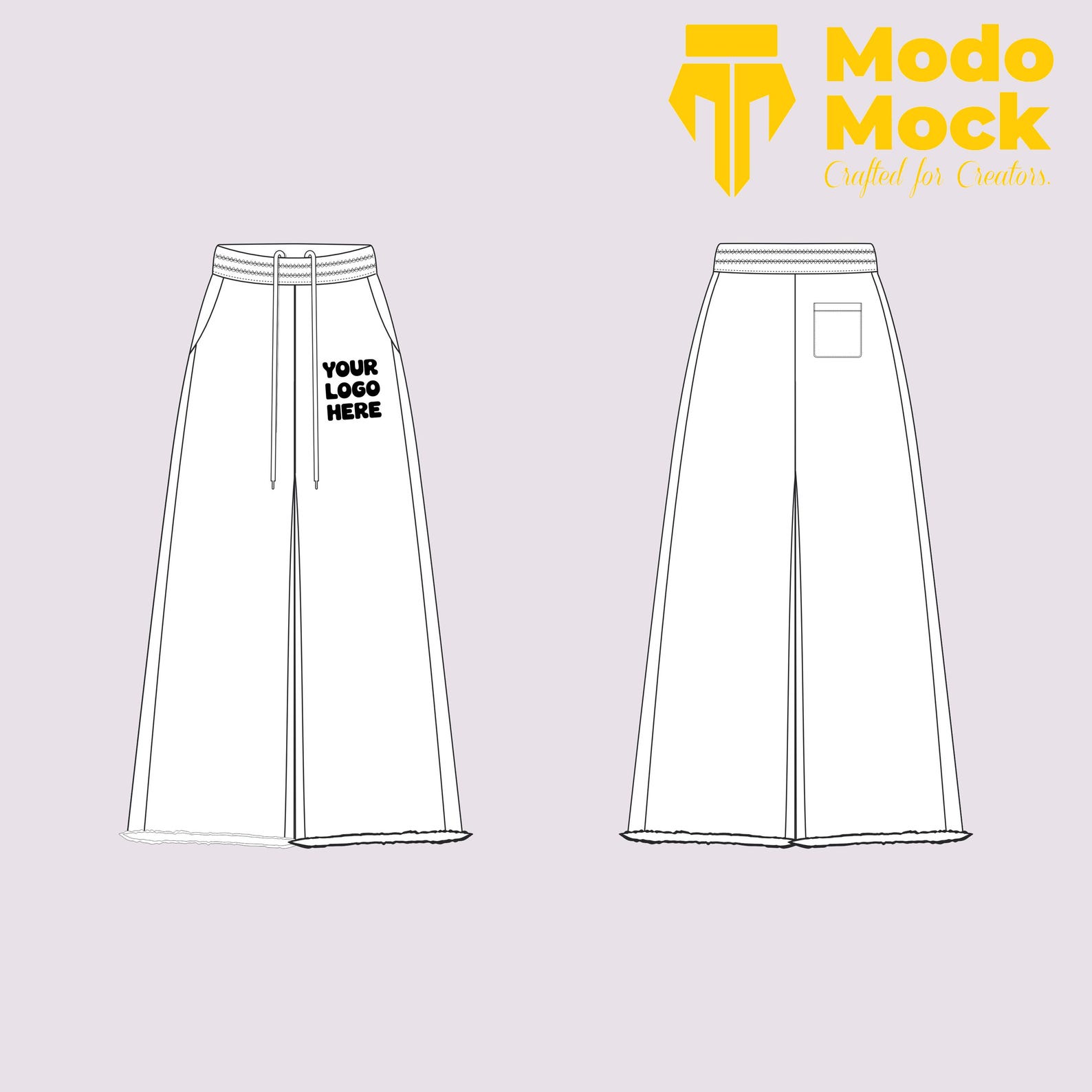 Oversized Wide-leg Baggy Sweatpants Mockup – Streetwear Tech Pack ...