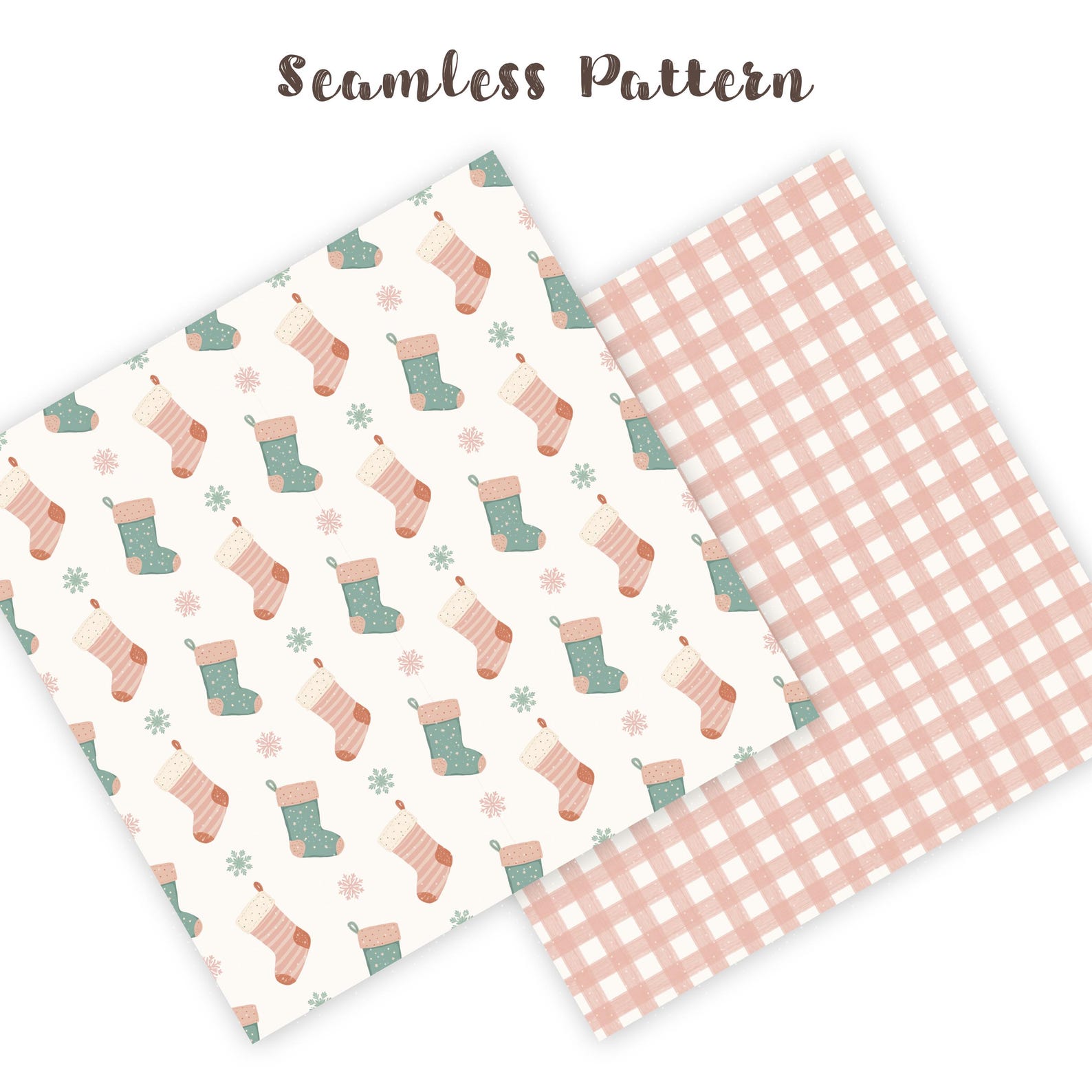 Pastel Christmas Seamless Pattern, Christmas Digital Paper, Repeating ...