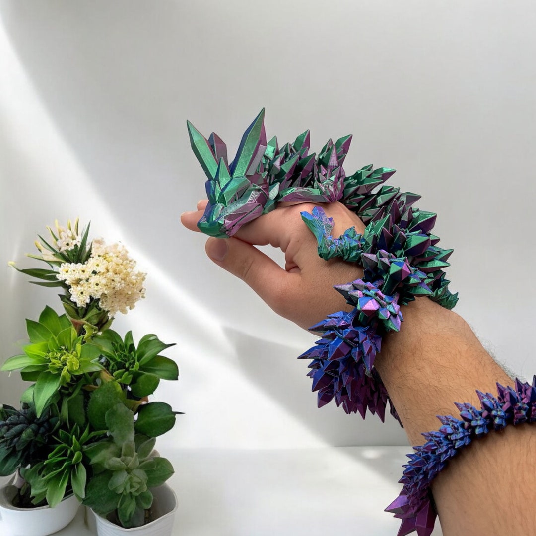 Crystal Dragon Fidget Toy 24” | 3D Printed Articulated - Etsy